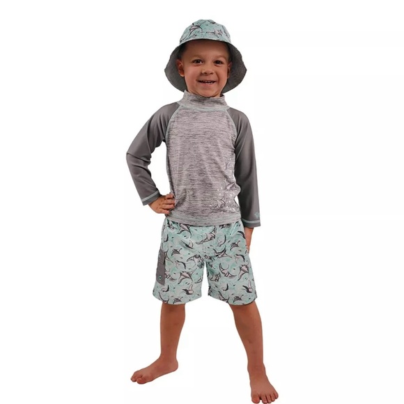 Uv Skinz | Swim | New Uv Skinz Boys 3 Piece Sun And Swim Set With Upf 5 ...